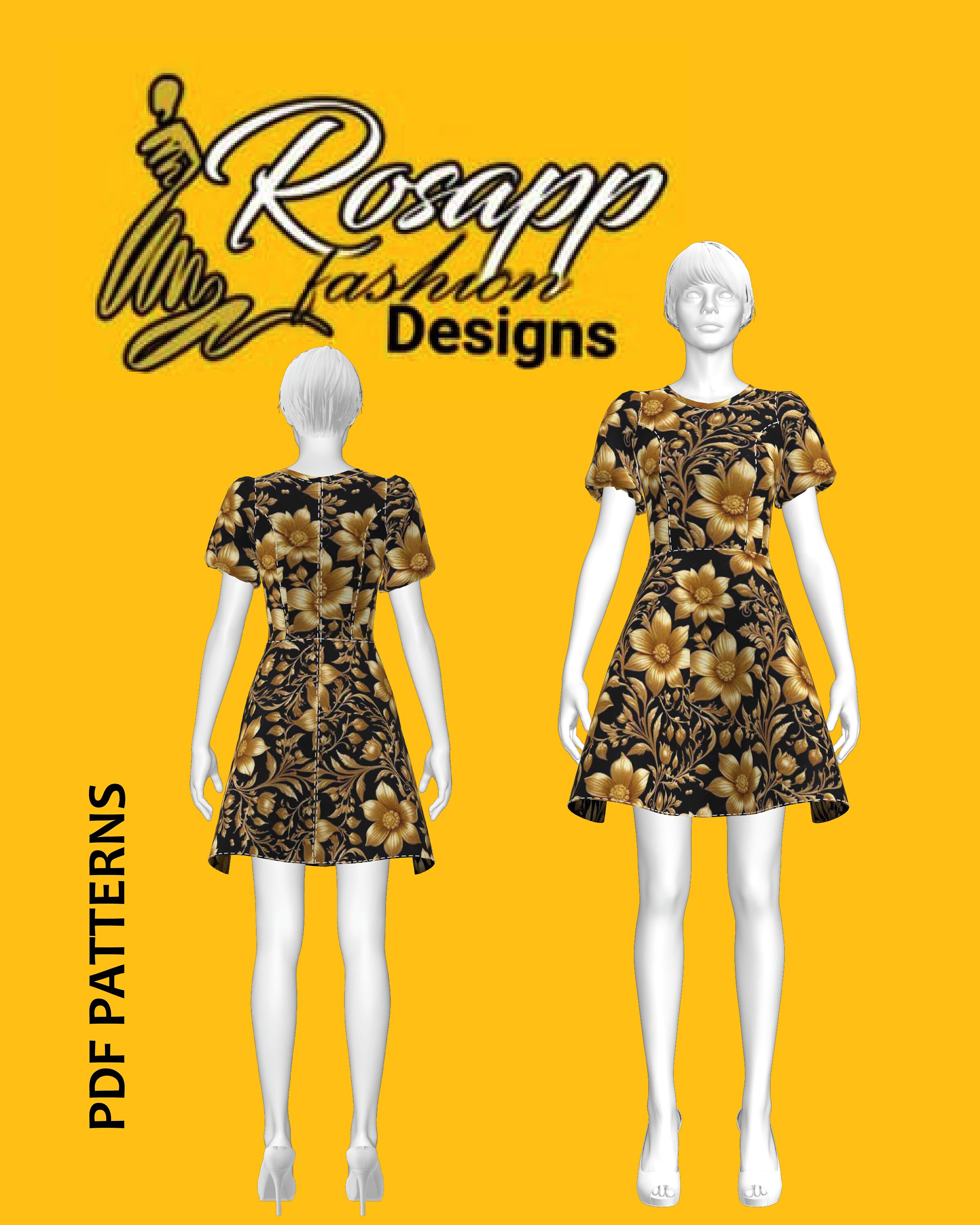 Angel Circle Sewing Pattern Dress/ PDF Digital/puff Sleeve/above Knee ...