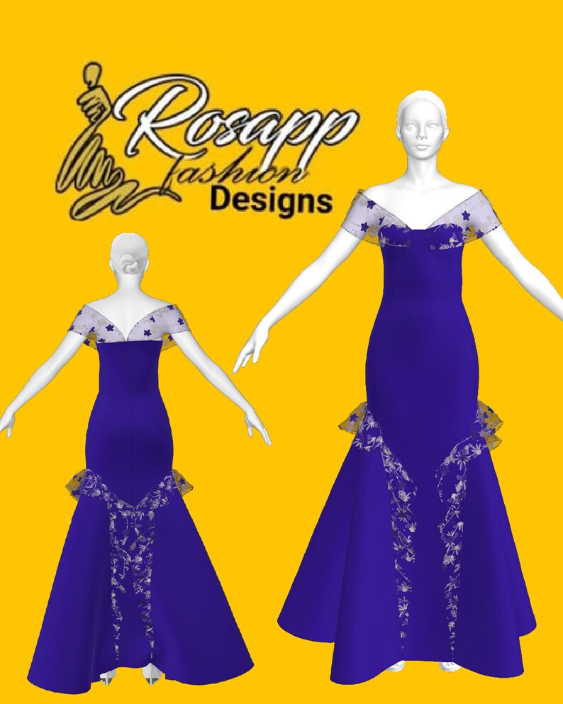Nice Sewing Pattern for Women Dress/off the Shoulder/ Floor Length ...
