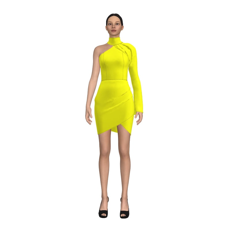 Decent Sewing Pattern for Women Dress/asymmetric/one Shoulder/mini ...