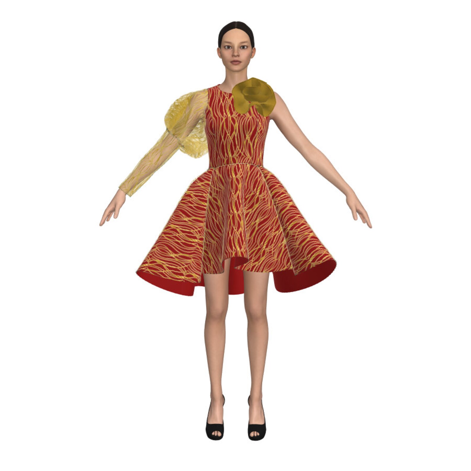 Rosa Circle Sewing Pattern for Women Dress/round Neckline/ Puff Sleeve ...