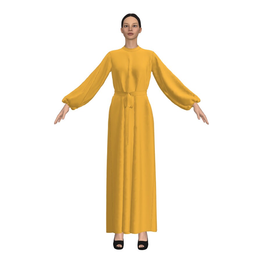 Smart Sewing Pattern for Women Dress/lengthen Sleeve/ Maxi/ Size S-2XL ...