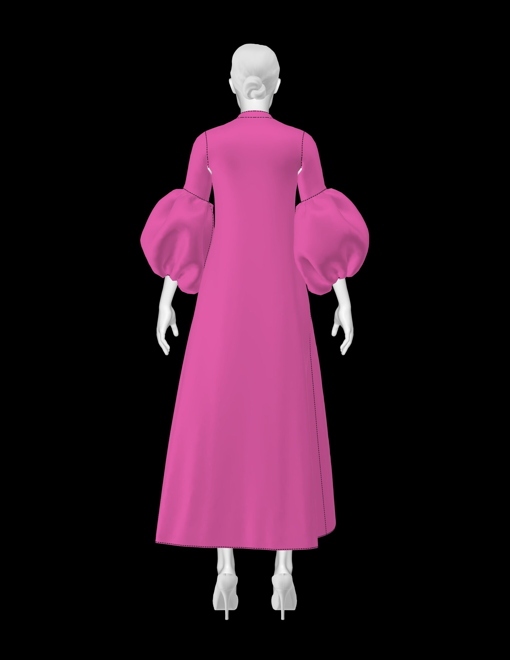 Optimize A-line PDF Pattern for Women Dress/mock Neck/maxi/ Puff Sleeve ...