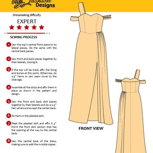 Sweetheart Sewing Pattern for Women Dress/side Slit With Side Pleated ...