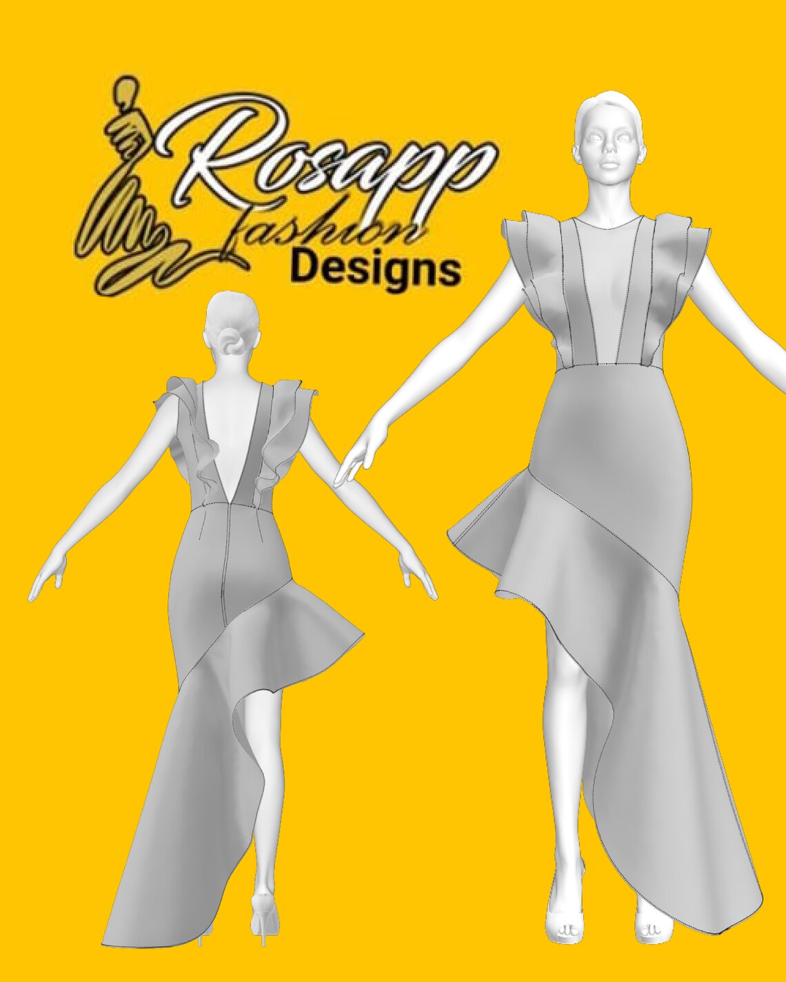 Wise Sewing Pattern for Women Dress/flounces Sleeve/round Neckline/back ...
