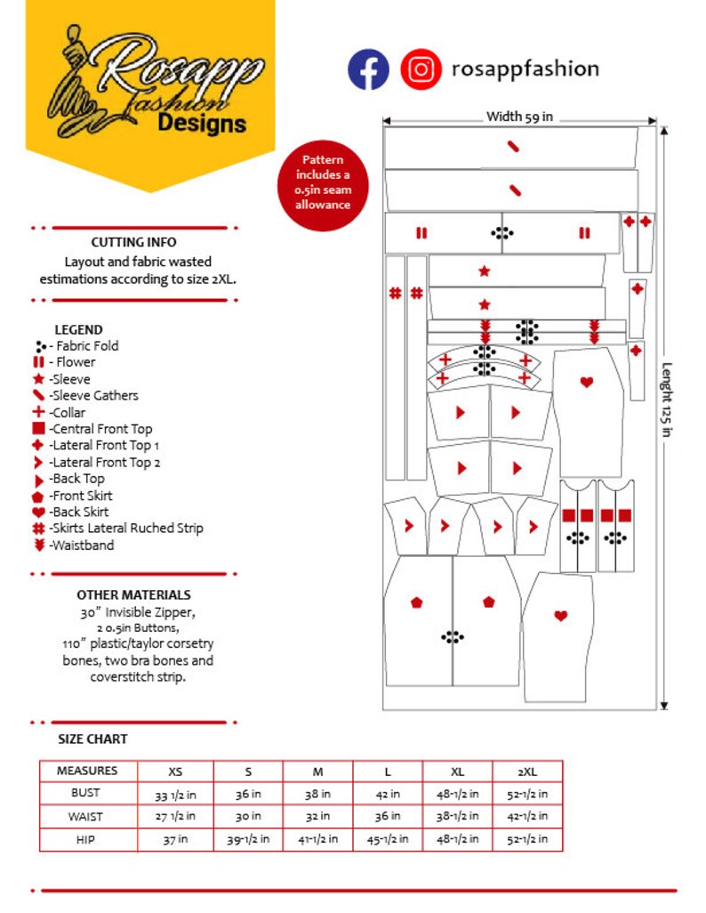 Charm Sewing Pattern for Women Dress/pdf Easy Digital Instant Download ...