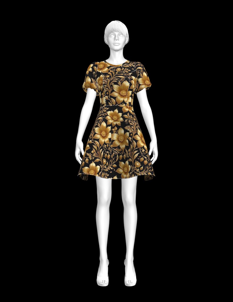 Angel Circle Sewing Pattern Dress/ PDF Digital/puff Sleeve/above Knee ...