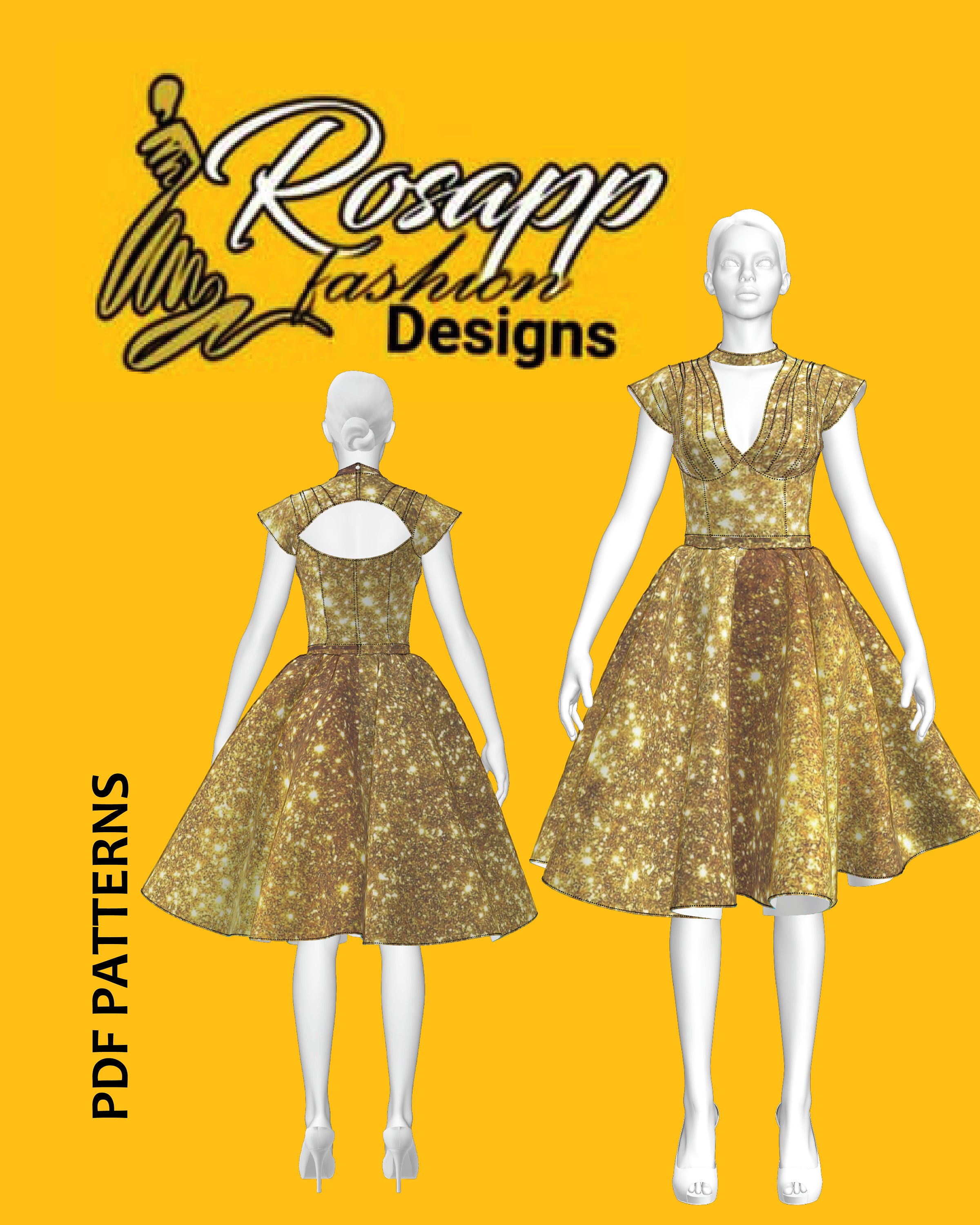 Gifted Circle Sewing Pattern Women Dress/v-neckline/below Knee/s-2xl ...