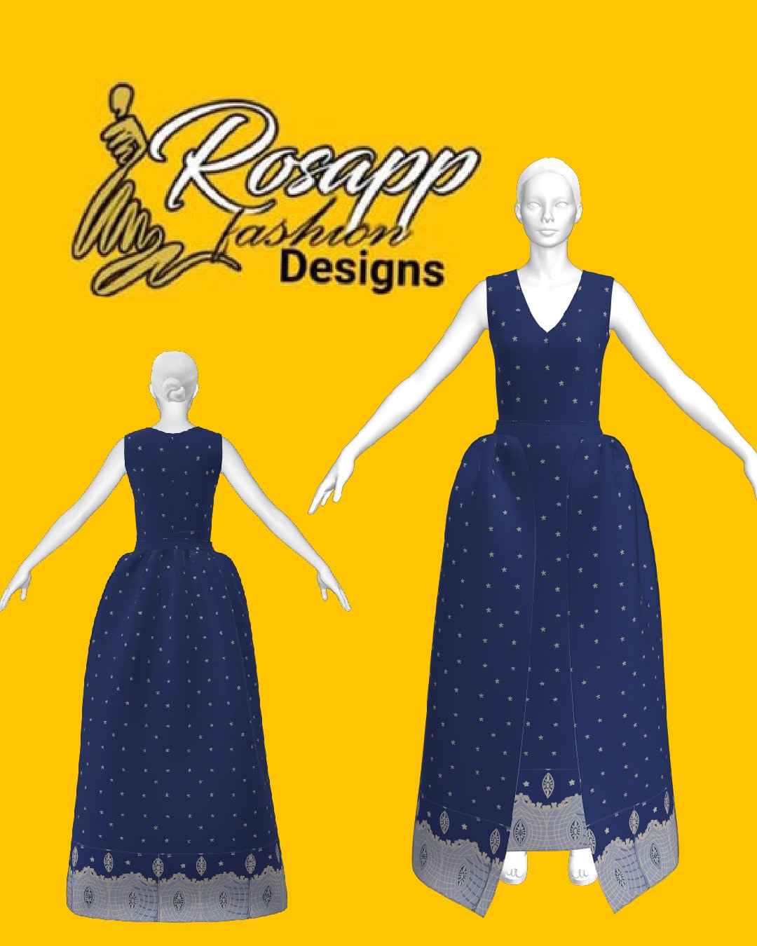 Princess Sewing Pattern for Women Dress/v-neckline/sleeveless/gown ...