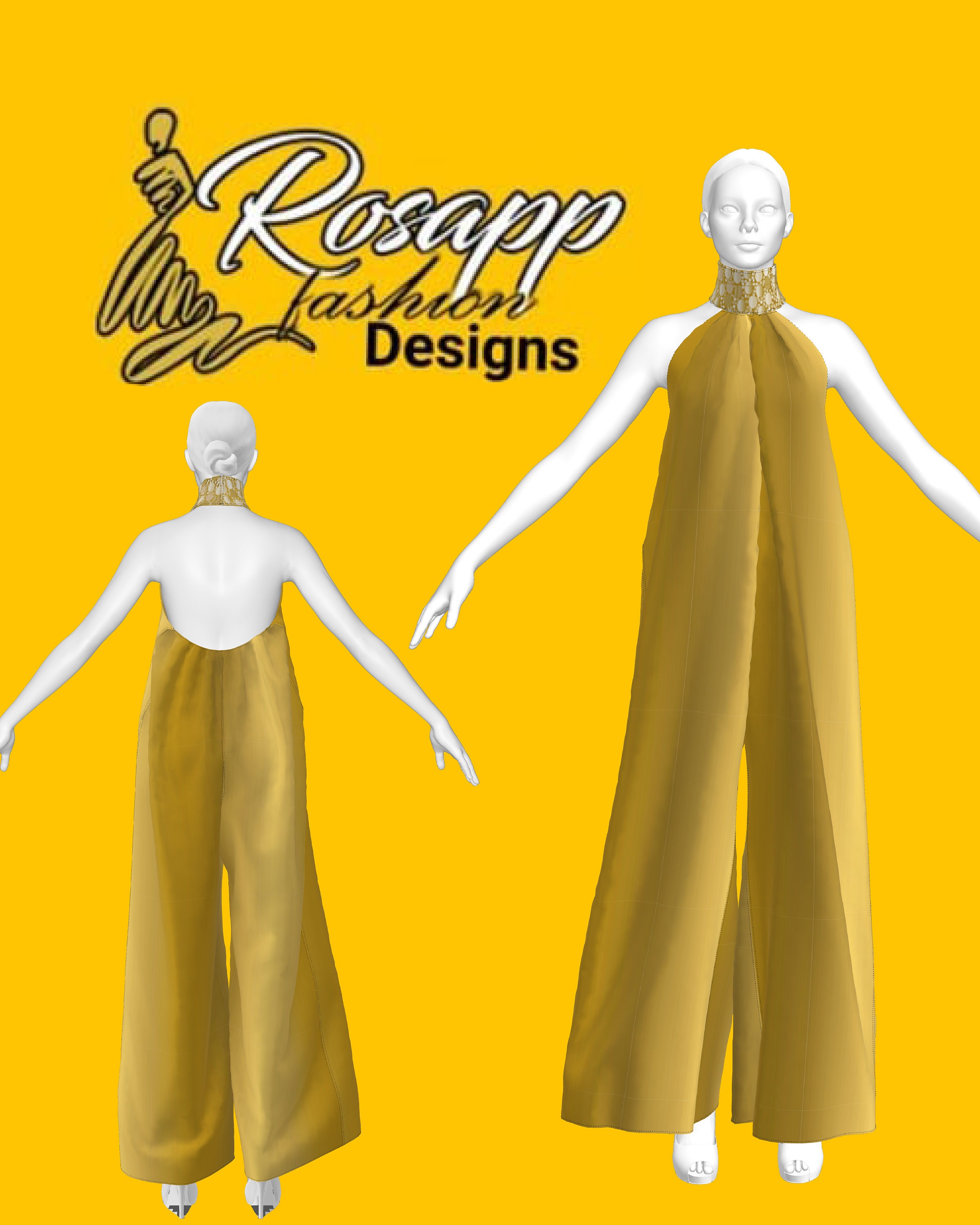 Fun Jumpsuit Sewing Pattern for Women Dress/halter Neckline/back Open ...