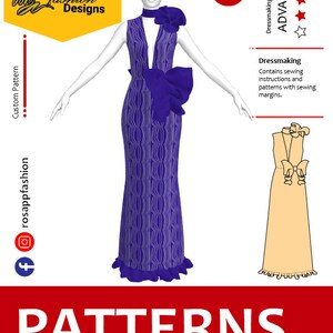 Simplicity Mermaid Sewing Dress for Women/sleeveless/v-neckline/floor ...