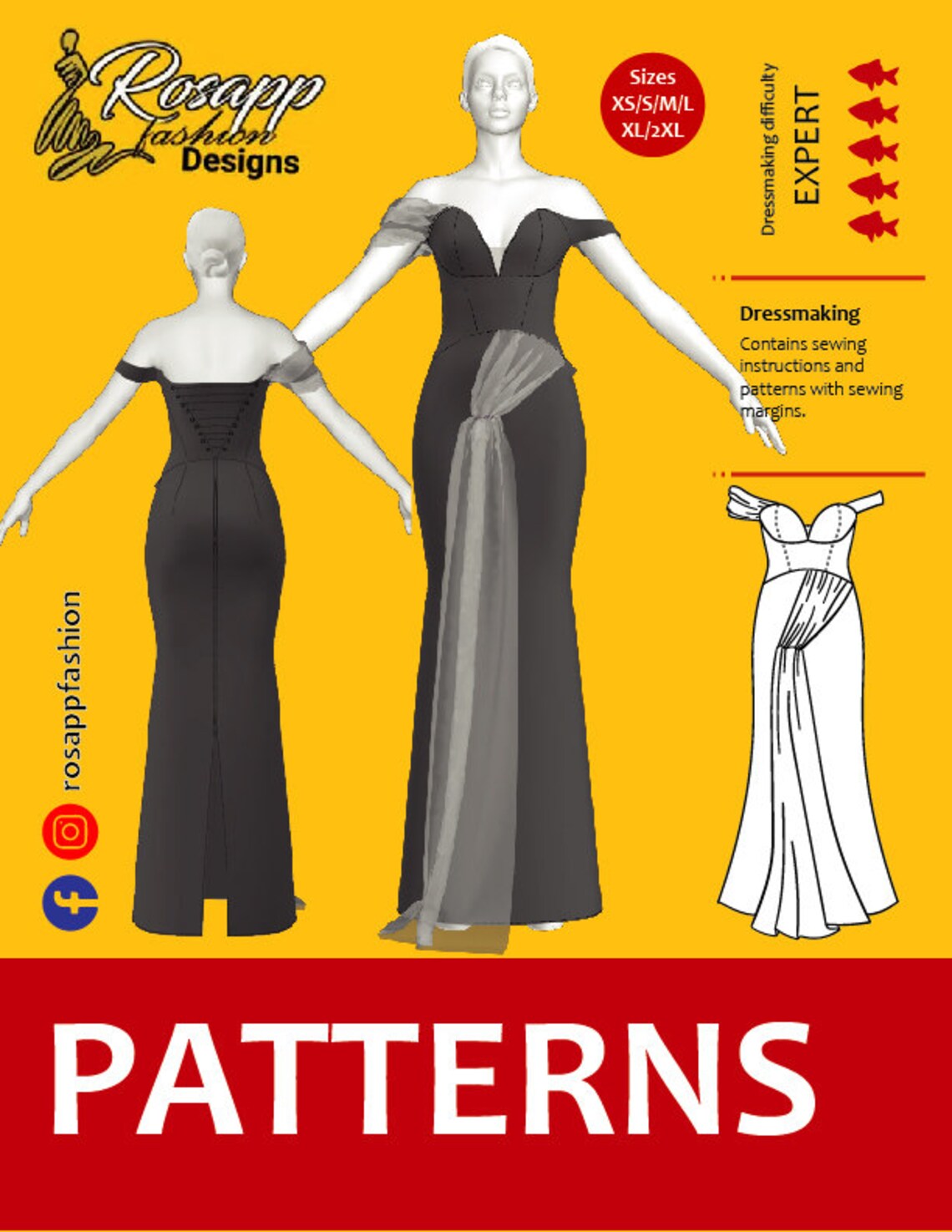 Loveable Bodice Sewing Pattern for Women Dress / Skirt Front Gathered ...