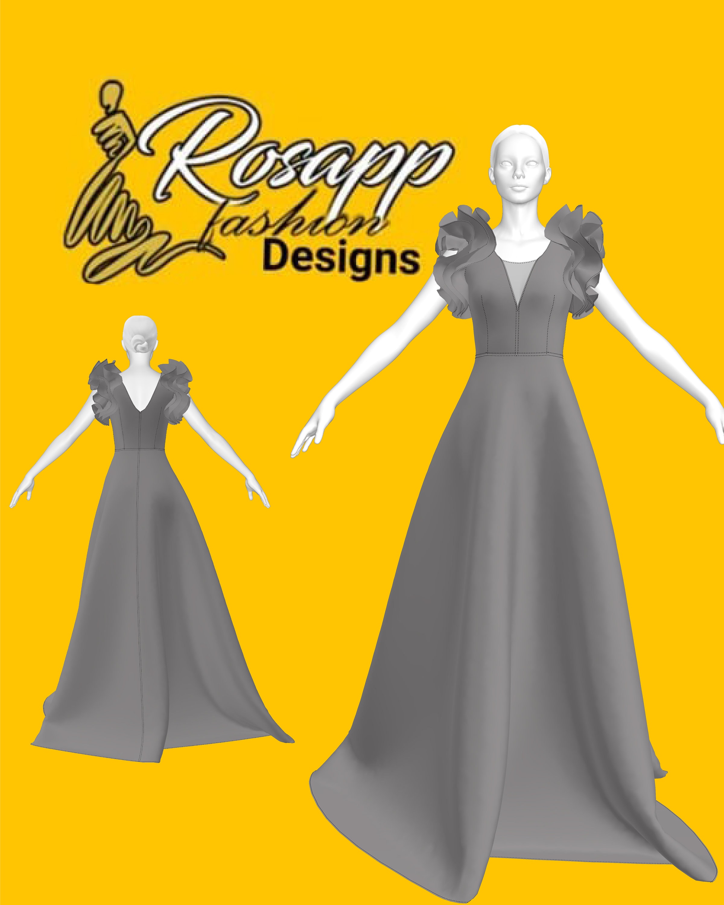 Umbrella Sewing Pattern for Women Dress/ Flounces Sleeve/plunge ...