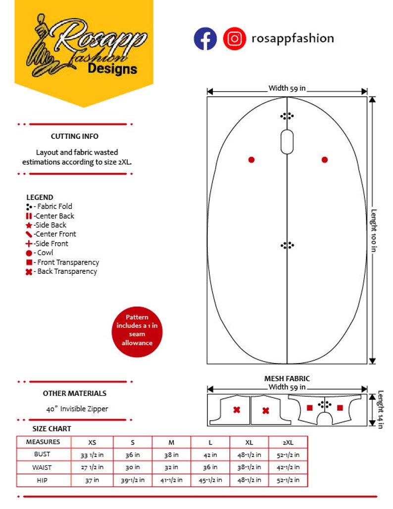 Long Cape Back Sewing Pattern for Women /floor Length / Neckline Round ...