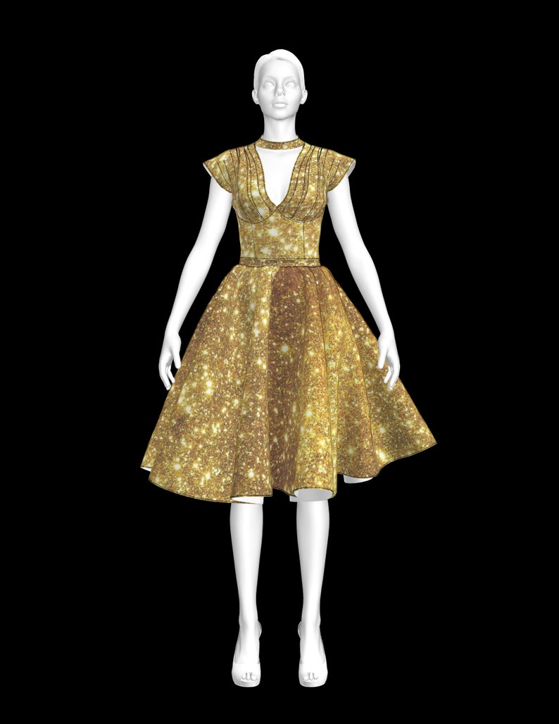 Gifted Circle Sewing Pattern Women Dress/v-neckline/below Knee/s-2xl ...