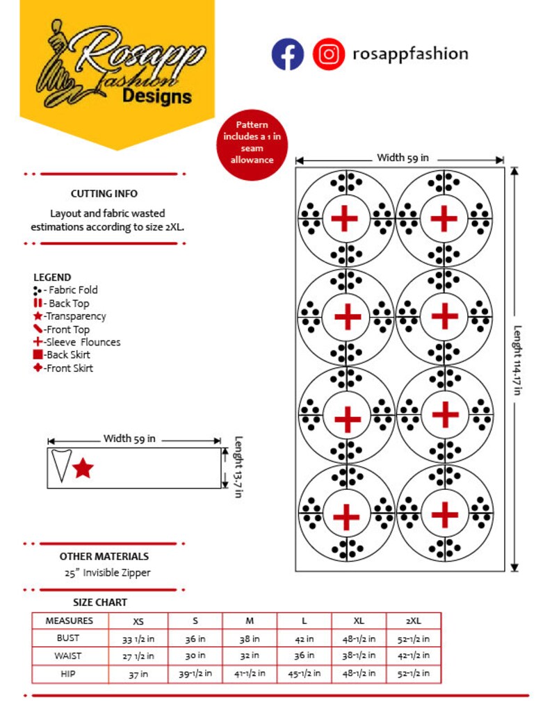 Umbrella Sewing Pattern for Women Dress/ Flounces Sleeve/plunge ...