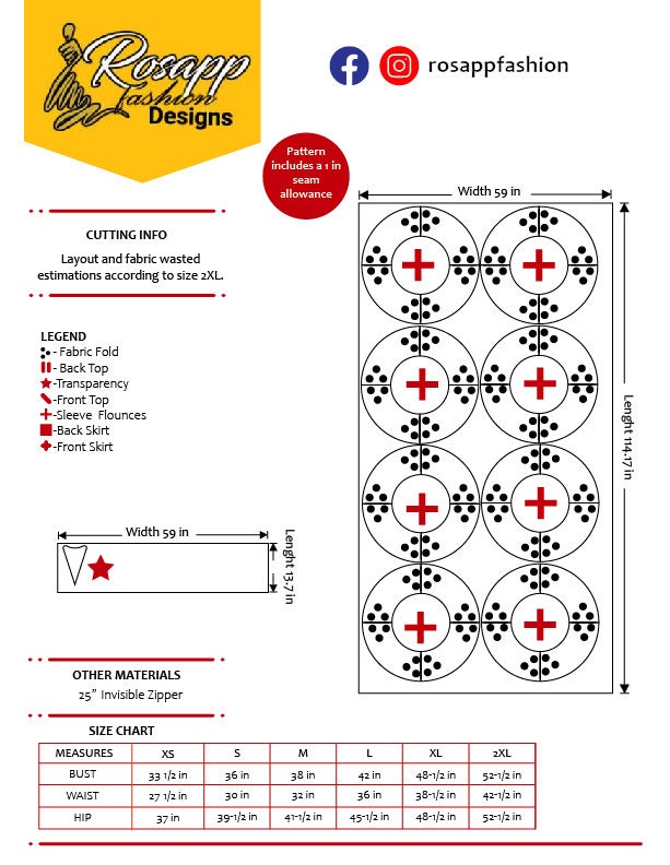 Umbrella Sewing Pattern for Women Dress/ Flounces Sleeve/plunge ...