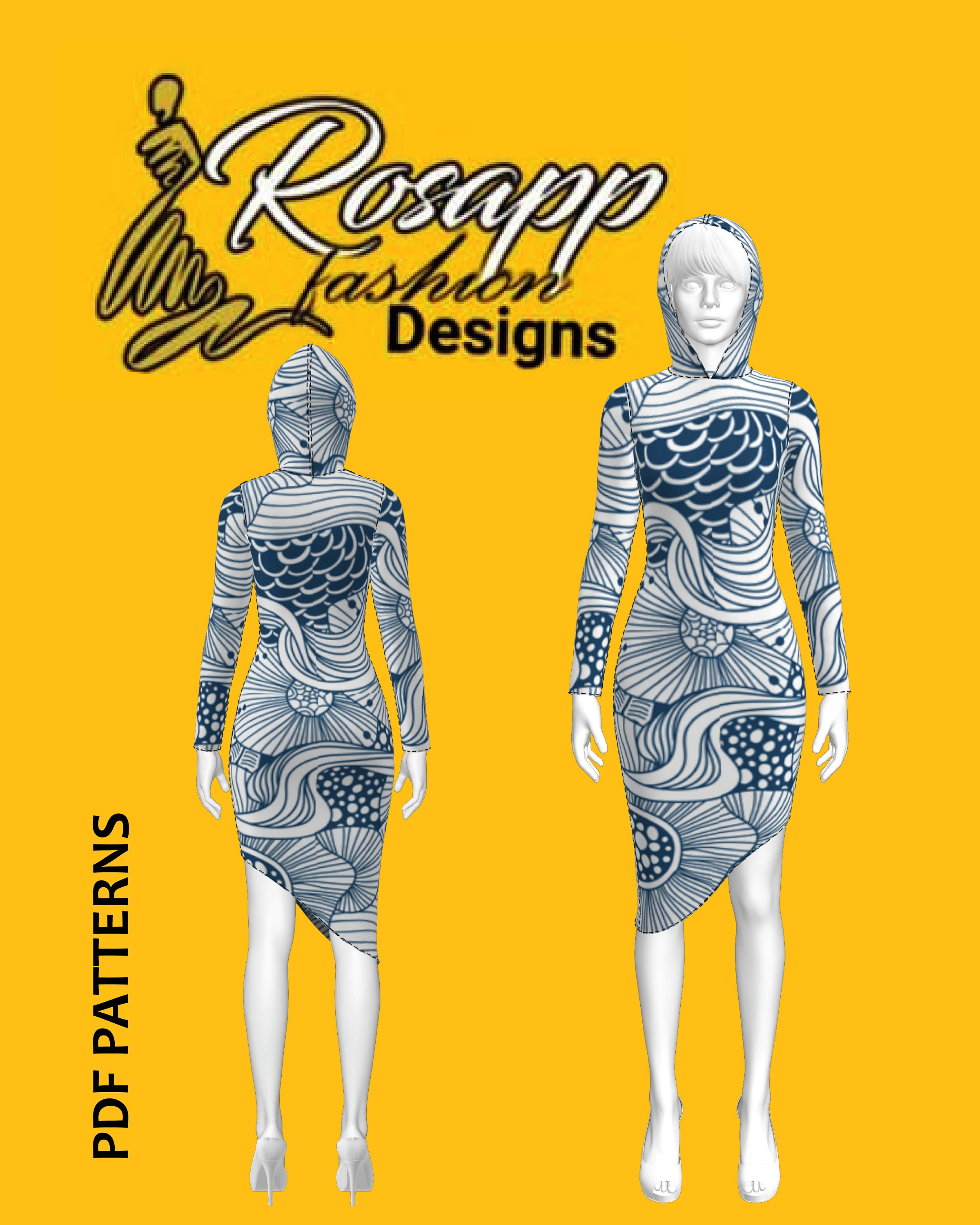 Clever Slim Hoodie Sewing Pattern for Women/long Sleeve/ Size S-2XL ...