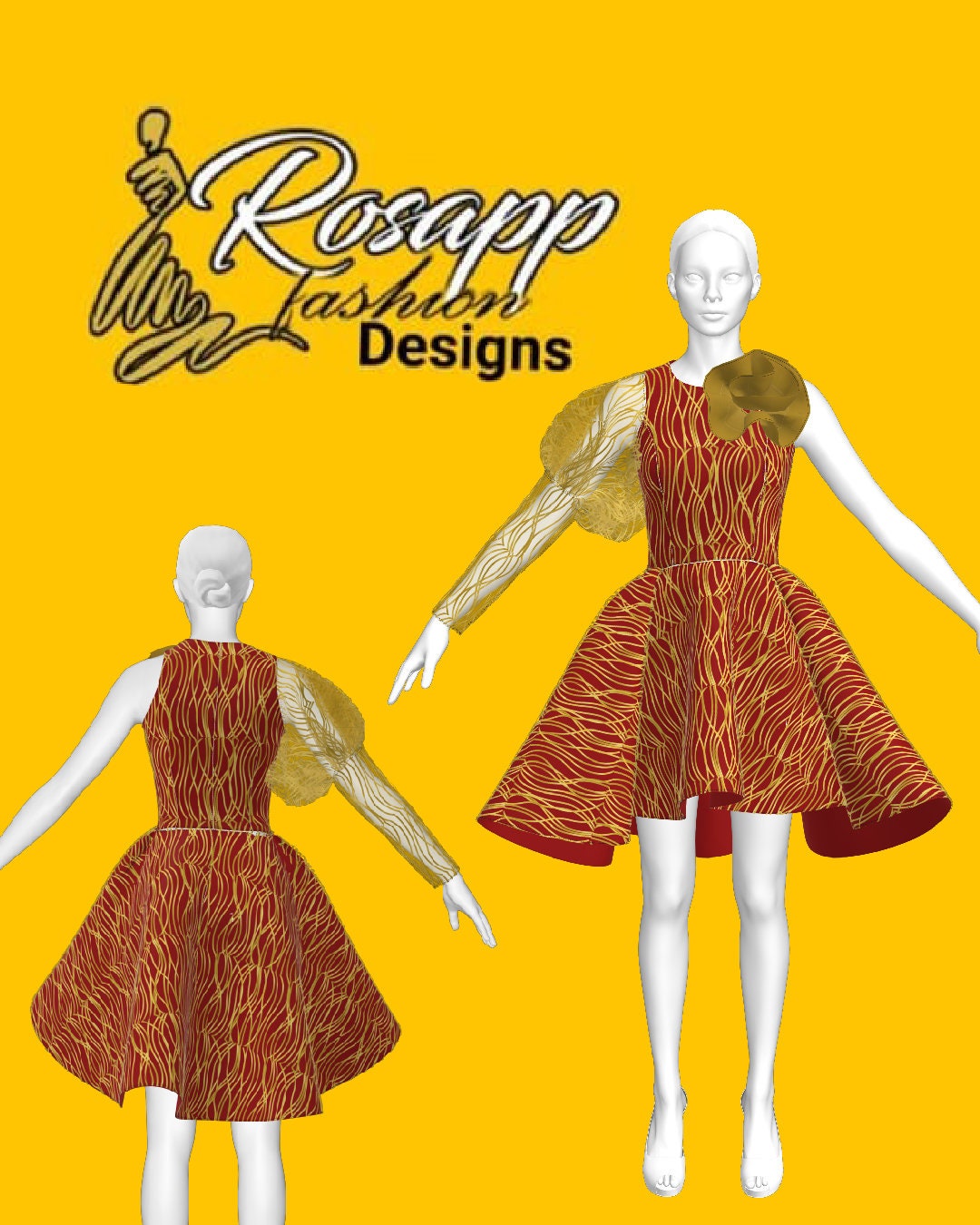 Rosa Circle Sewing Pattern for Women Dress/round Neckline/ Puff Sleeve ...