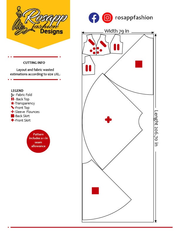 Umbrella Sewing Pattern for Women Dress/ Flounces Sleeve/plunge ...