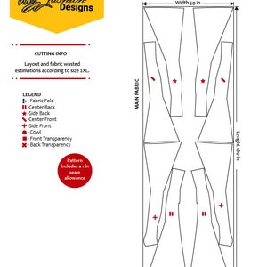 Long Cape Back Sewing Pattern for Women /floor Length / Neckline Round ...