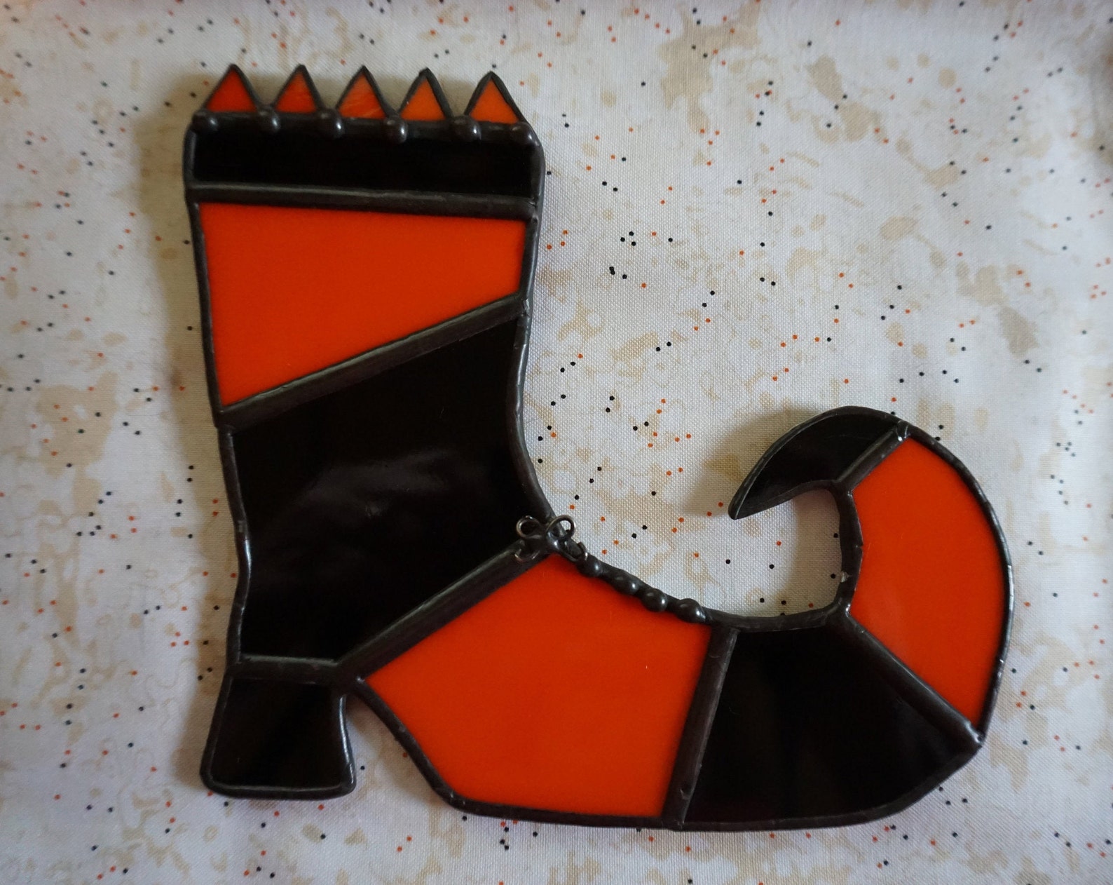 Stained Glass Witch's Shoe Stained Glass Witch Boot - Etsy