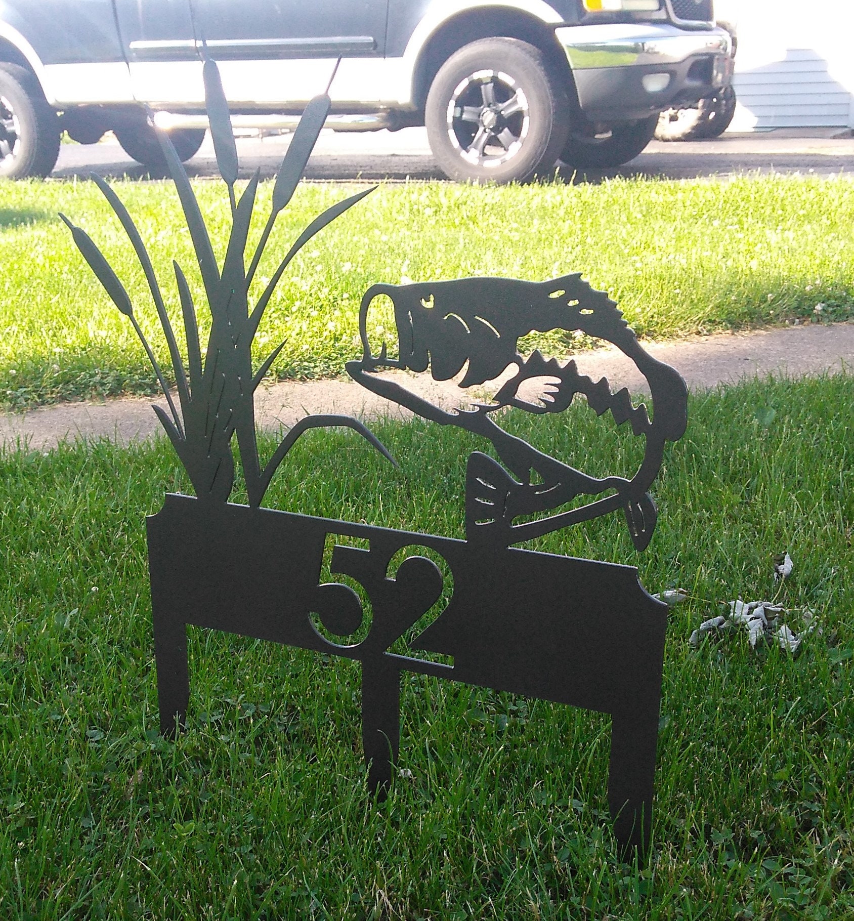 Bass Address Sign Lake Address Sign Cabin Address Sign House | Etsy