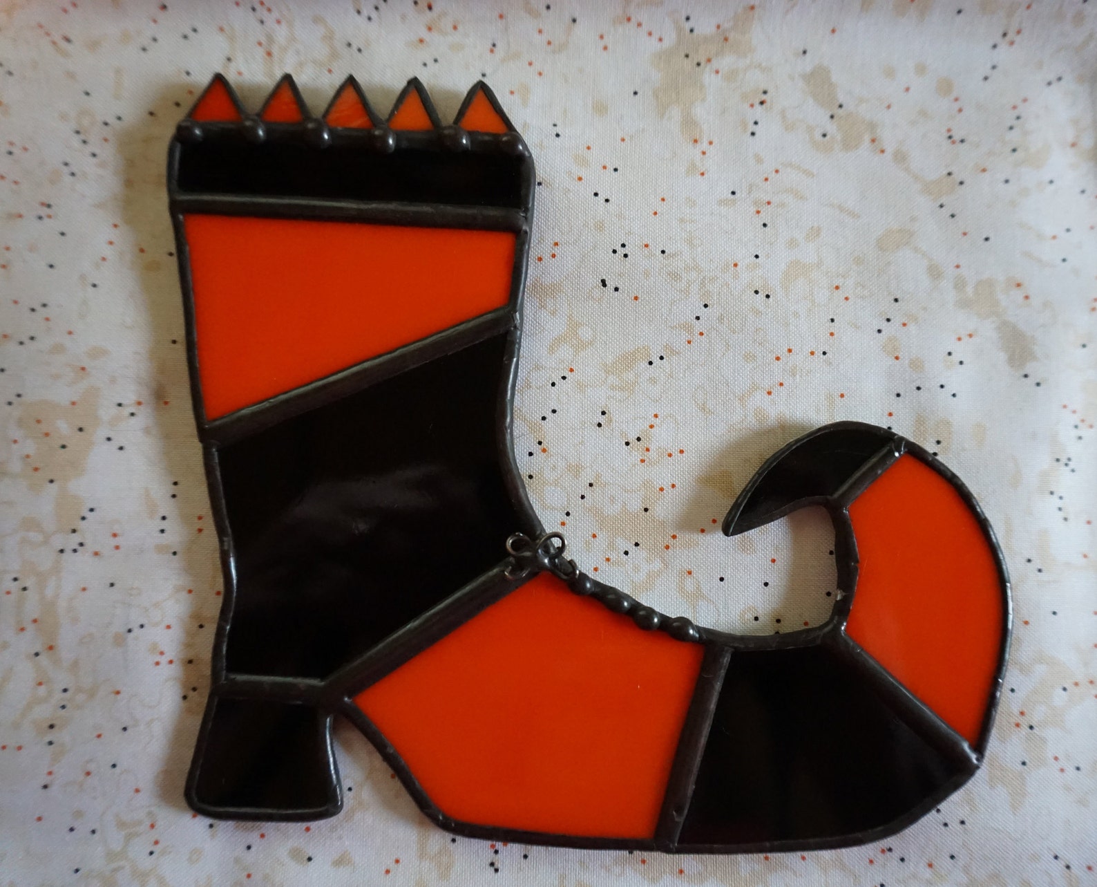 Stained Glass Witch's Shoe Stained Glass Witch Boot - Etsy