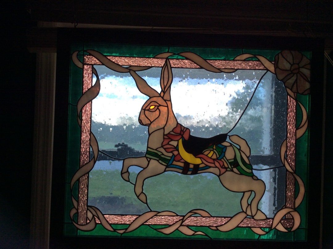 Dentzel Carousel Rabbit, Stained Glass Rabbit - Etsy