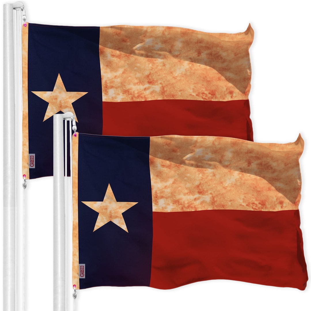 G128 2 Pack: Texas Tea-stained Flag | 3x5 Ft | Liteweave Pro Series ...