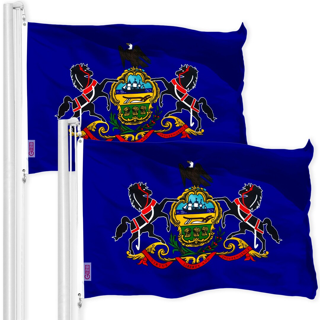 Pennsylvania PA State Flag 3x5ft 2-pack 150D Printed Polyester by G128 ...