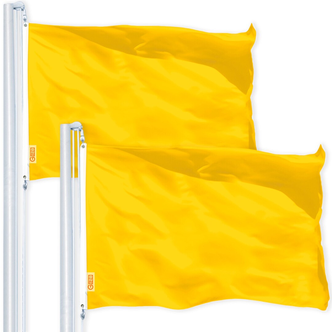 Solid Golden Yellow Color Flag 3x5ft 2-pack Printed 150D Polyester by ...