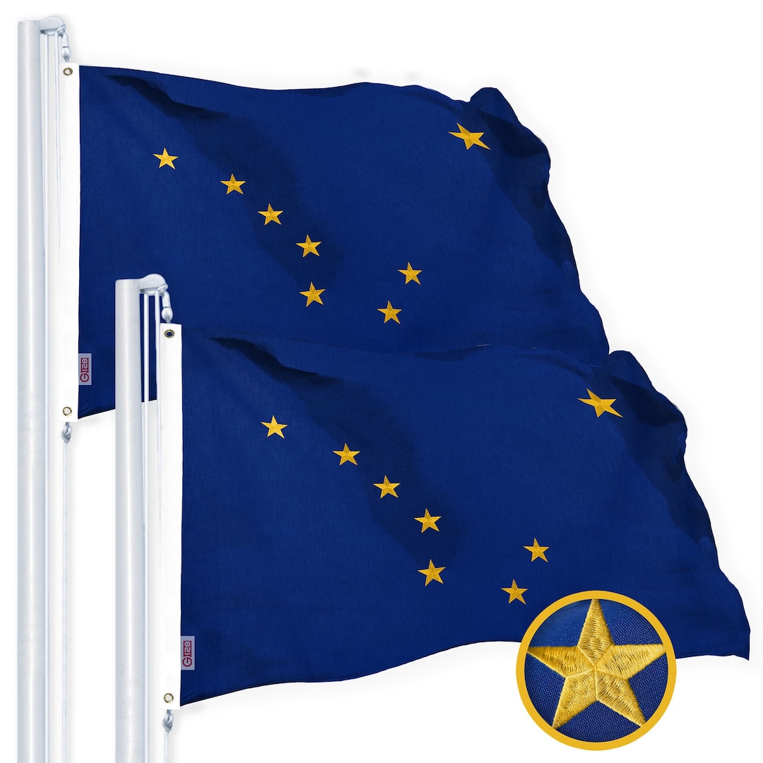 G128 2 Pack: Alaska AK State Flag | 2x3 Ft | Stormflyer Series ...