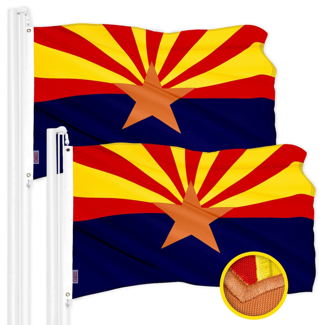 G128 2 Pack: Arizona AZ State Flag | 4x6 Ft | Toughweave Series ...