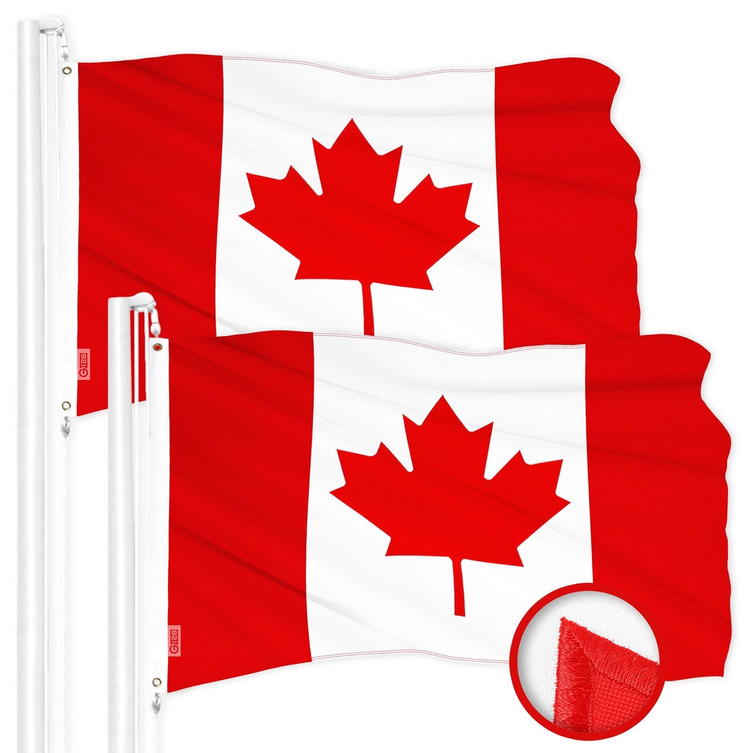 Embroidered Canadian Flag 2-pack: 2x3 Ft Toughweave Polyester - Etsy