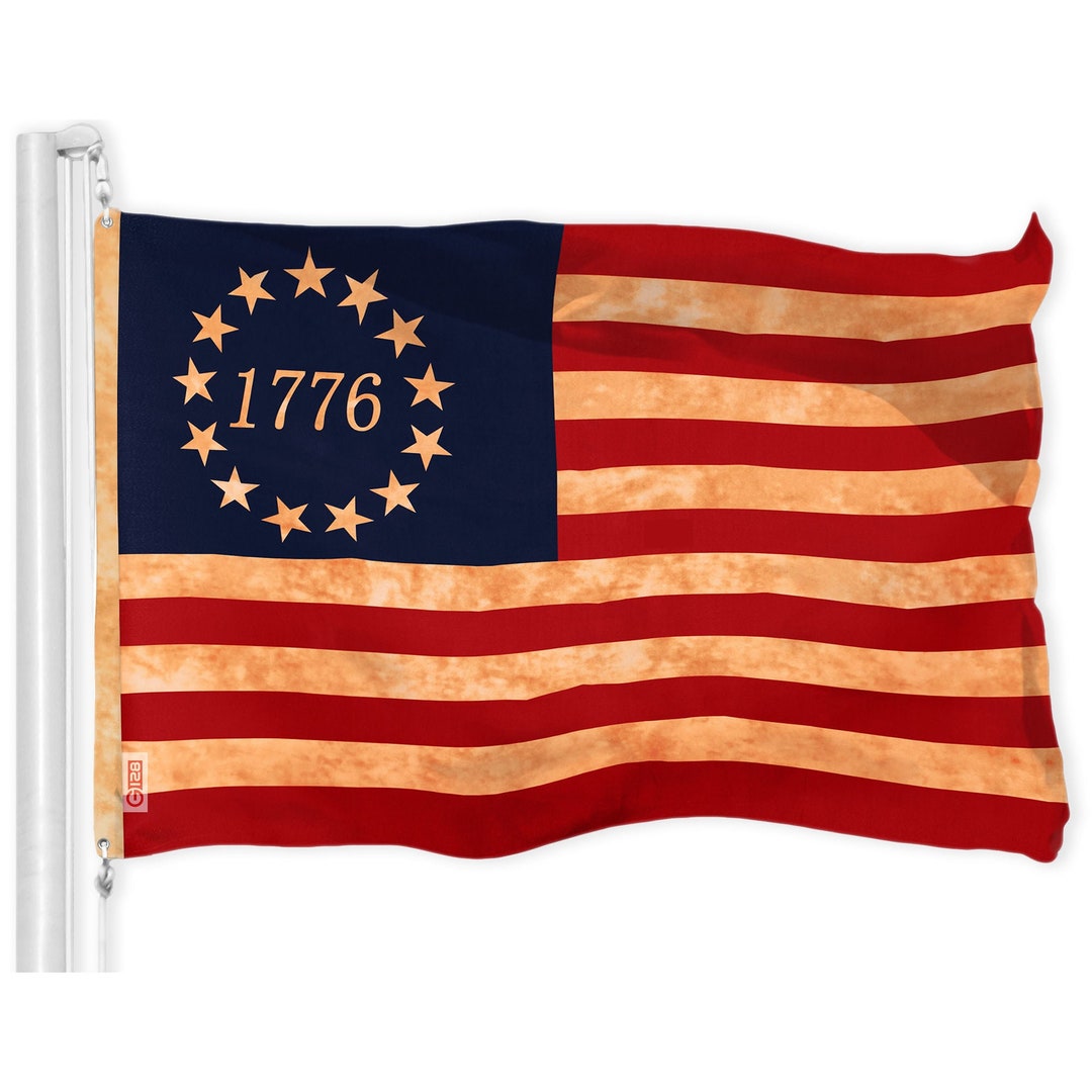 Tea-stained Betsy Ross Flag: 1776 Historical Design (3x5 Ft) - Etsy