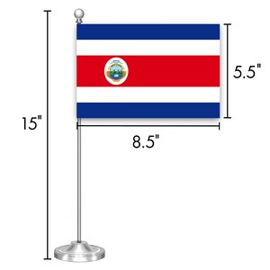 G128 Costa Rica Costa Rican Deluxe Desk Flag Set | 8.5x5.5 in | Printed ...