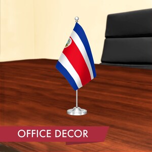 G128 Costa Rica Costa Rican Deluxe Desk Flag Set | 8.5x5.5 in | Printed ...