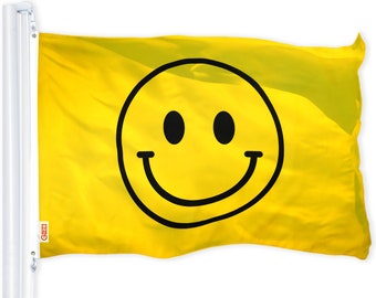 SMILEY FACE FLAG 45cm X 30cm 18 X 12 - Etsy