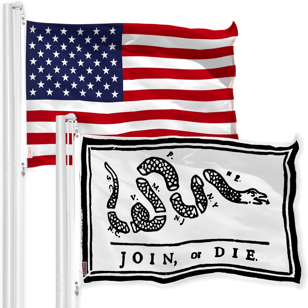 American Flag & Join or Die Flag Set: 3x5 FT, Vibrant Colors - Etsy