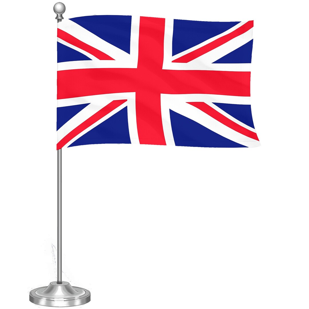 G128 United Kingdom UK Deluxe Desk Flag Set | 8.5x5.5 in | Printed 300D ...