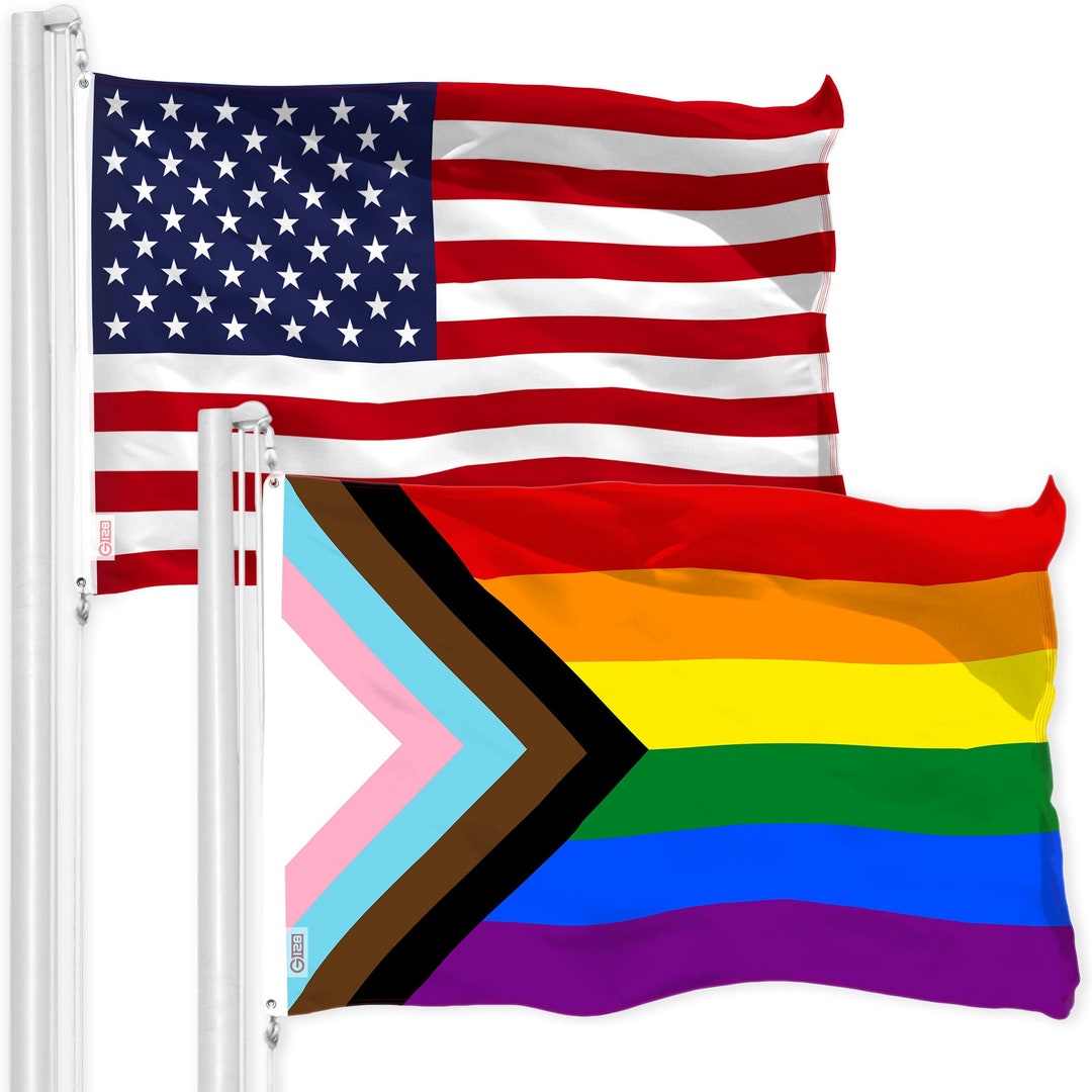 USA & LGBT Pride Flag Combo: 3x5 Ft Polyester Flags - Etsy
