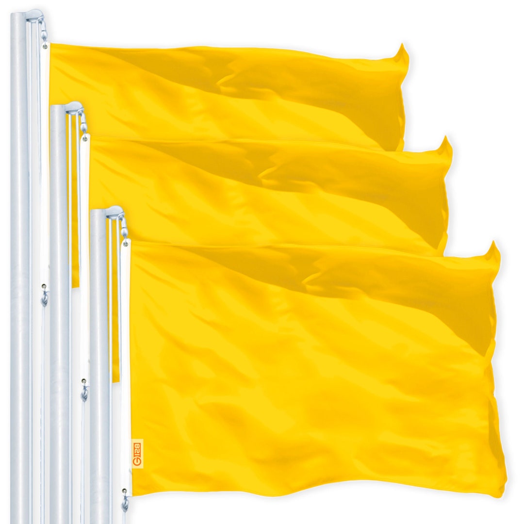 Solid Golden Yellow Color Flag 3x5ft 3-pack Printed 150D Polyester by ...