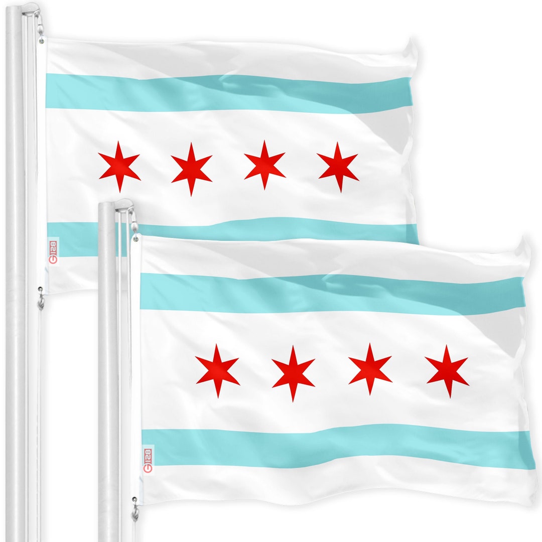 Chicago City Flag 3x5ft 2-pack 150D Printed Polyester by G128 - Etsy