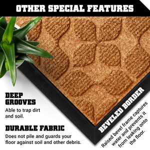 G128 Home Entrance Brown Geometric Floral Pattern Door Mat 23x35 in ...