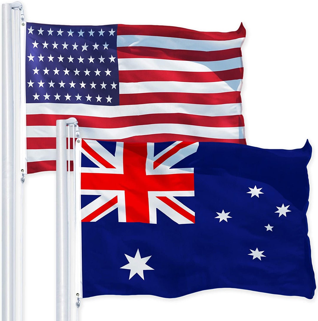 Buy USA & Australian Flag Set: 3x5 Ft Printed Polyester Online in India ...