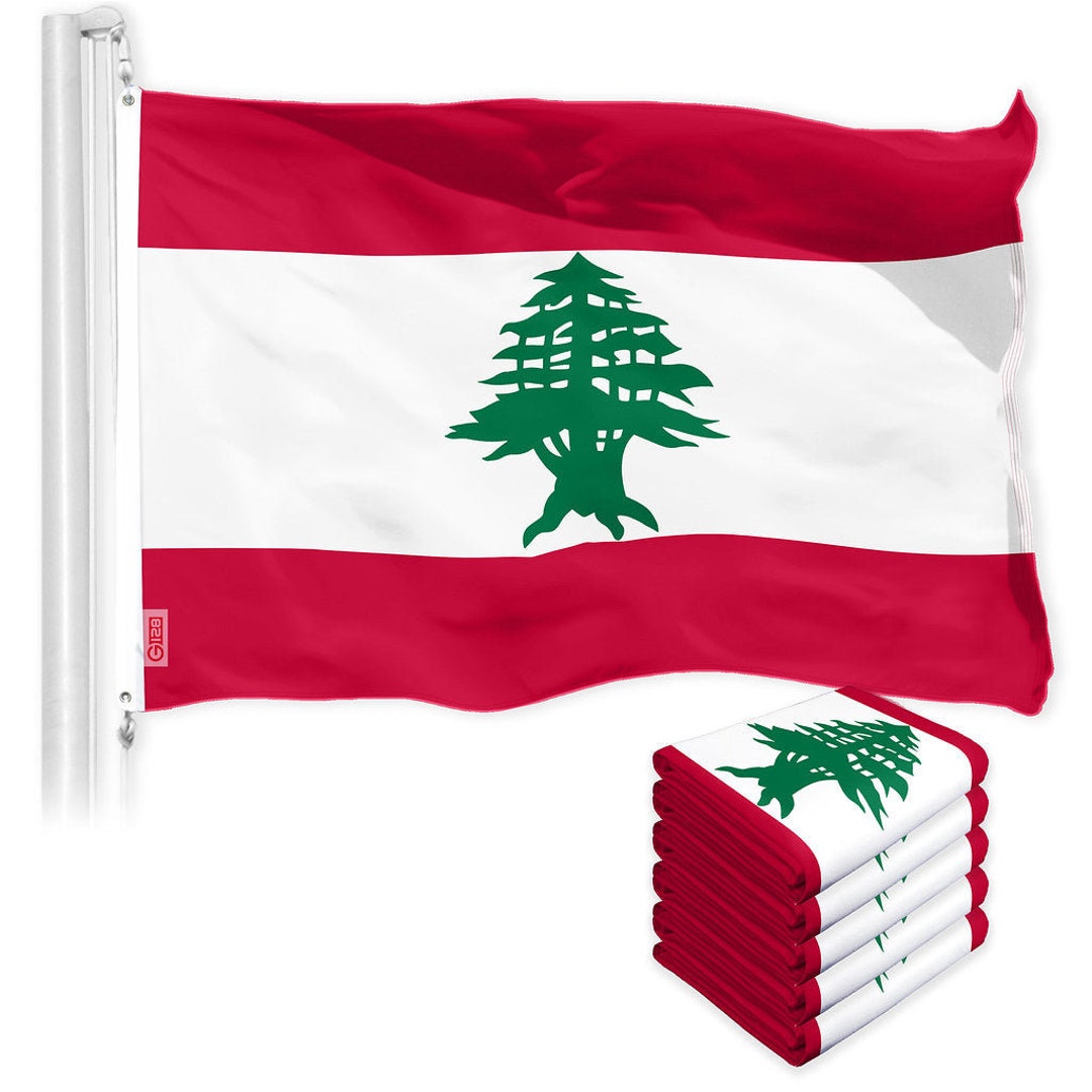G128 5 Pack Lebanon Lebanese Flag 3x5 Ft Printed 150d Polyester Indoor ...