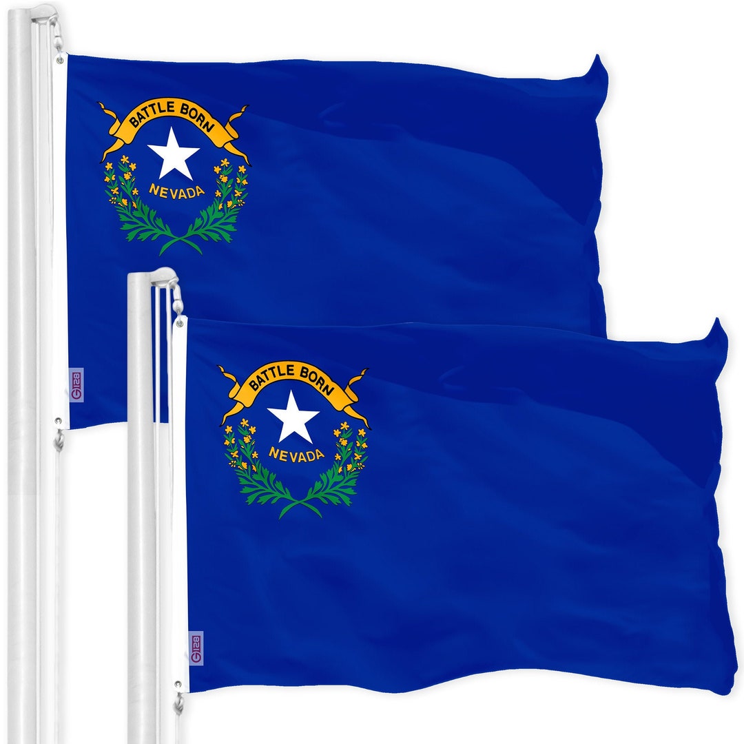 G128 2 Pack: Nevada NV State Flag | 3x5 Ft | Printed 150D Polyester ...