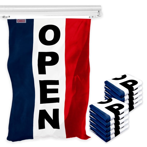 Open Vertical Sign Flag 3x5ft 10-pack Printed 150D Polyester - Etsy
