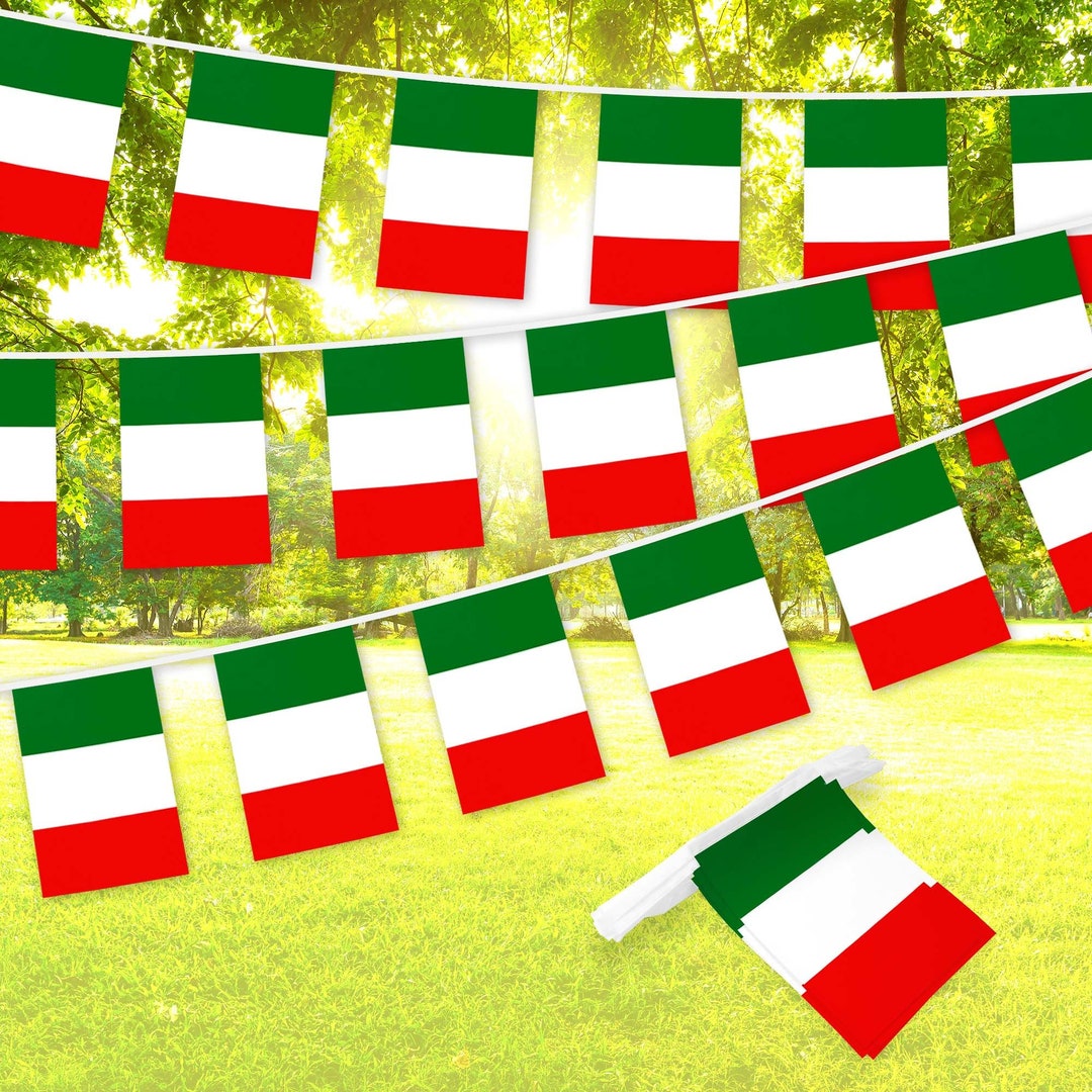 G128 Italy Italian Bunting Banner | Flag 8.2 X 5.5 Inch, Full String 33 ...