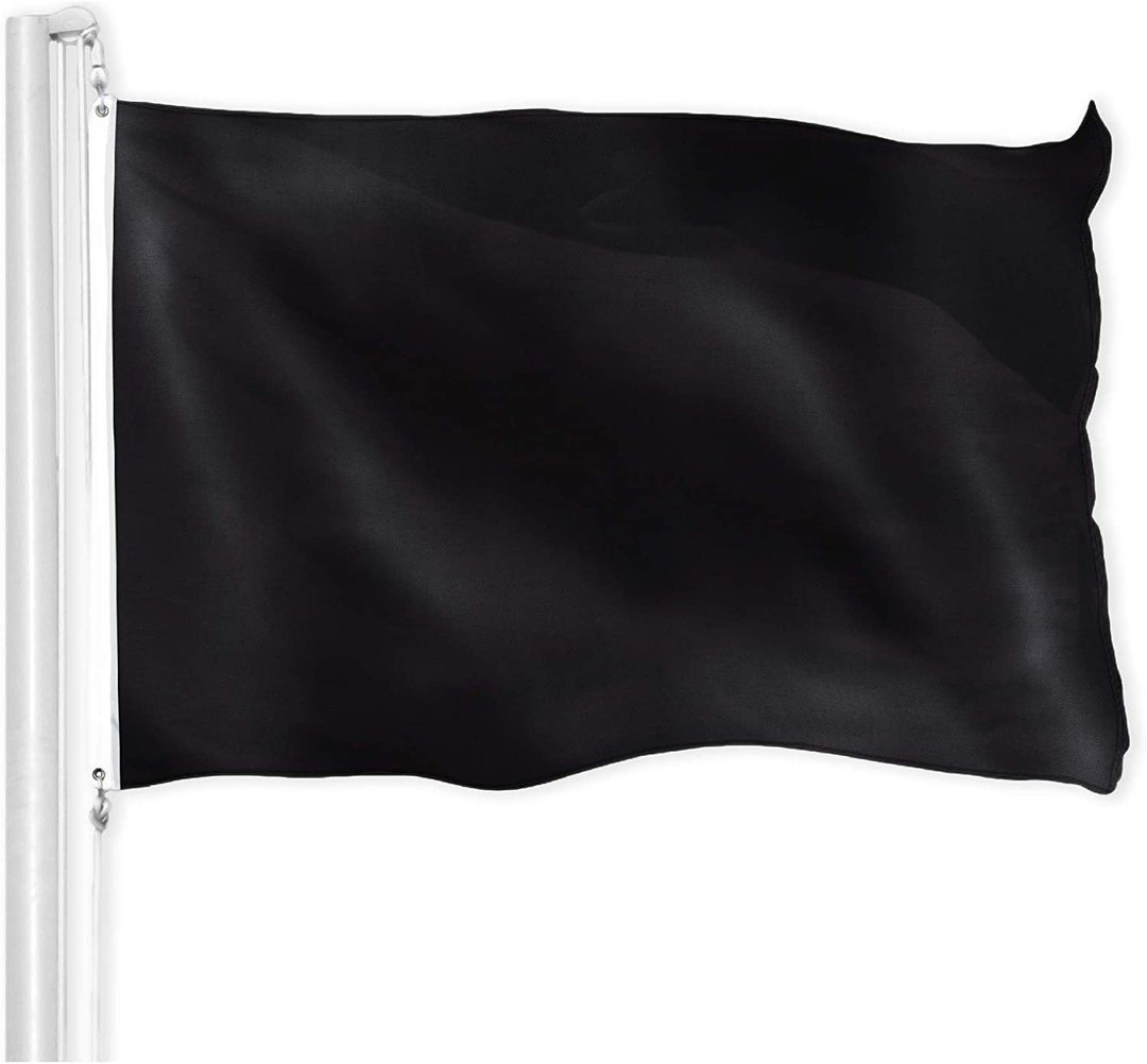 G128 Solid Black Color Flag 3x5 Feet Printed 150d Indoor/outdoor ...